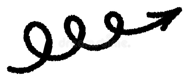 Curved Double Loop Arrow Pointing Right Stock Vector - Illustration of ...