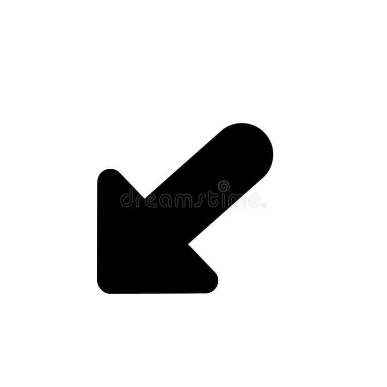 Black Arrow Down Icon, Cursor Logo. Pointer Internet Direction Stock ...
