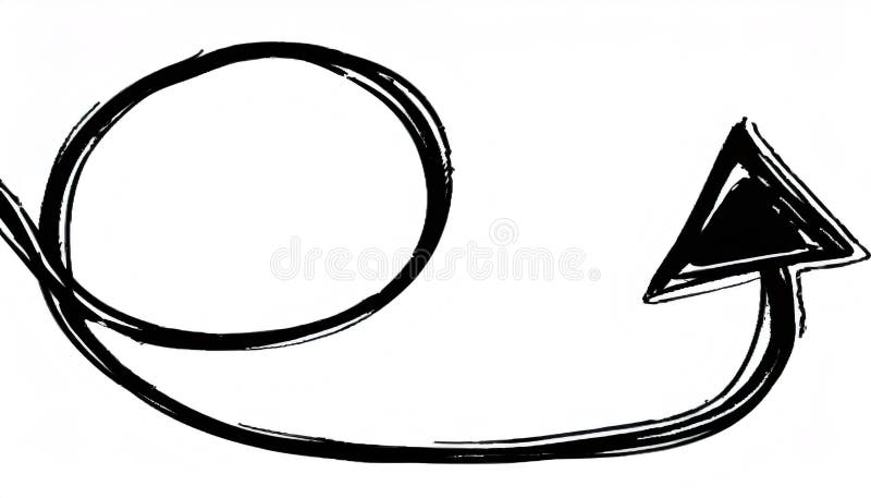 Black Arrow Going in Circles, Making a Loop and Pointing Upwards ...