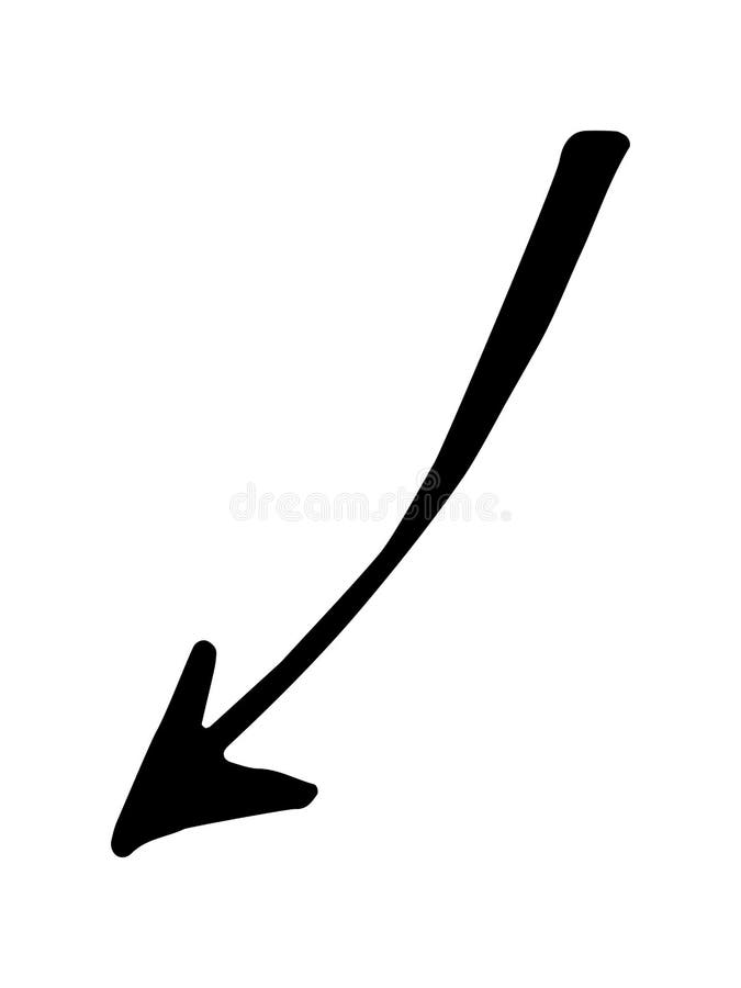 Black Arrow Hand Drawn Vector Doodle Icon Stock Vector - Illustration ...