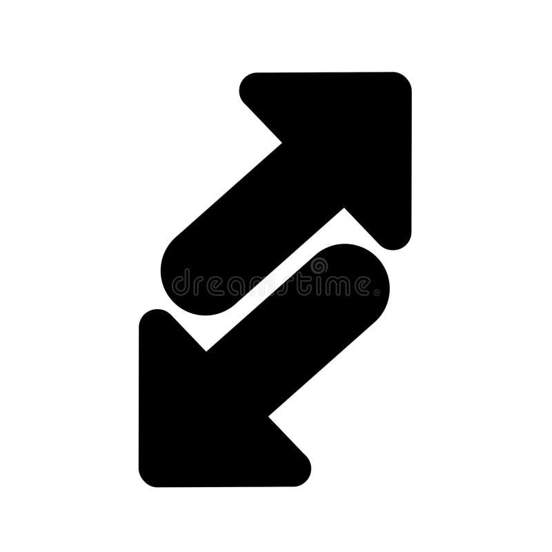 Black Arrows Bi Directional Up and Down Icon, Cursor Logo. Stock ...