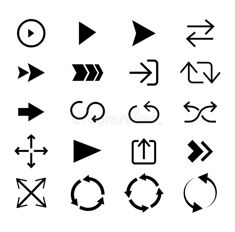 Black Arrow Icons for Graphic Designers. Vector Illustration Stock Vector - Illustration of ...