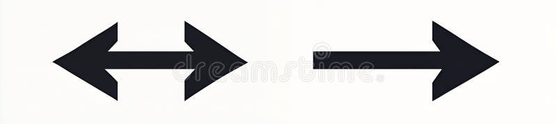 Black Arrow Icons Left Right Double Arrow Directions Stock Illustration ...