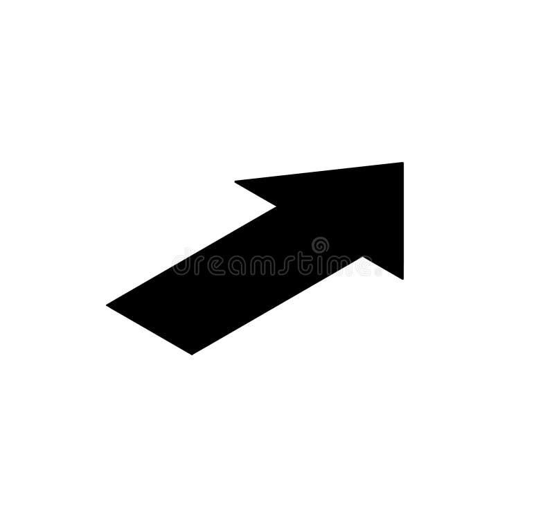 Black Arrow Isolated on White Logo Icon Illustration Stock Illustration ...