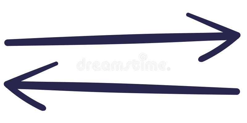 Black Arrow Pointing Right and Left. Double Arrows Shape Element Stock ...