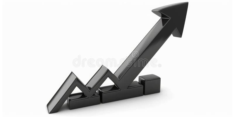 A Black Arrow Pointing Upwards with a Series of Black Blocks Underneath ...