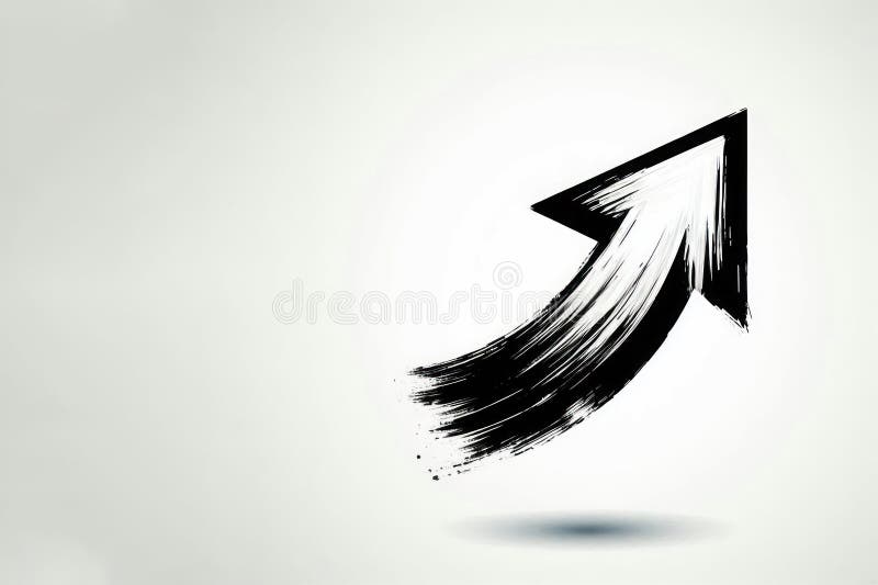 A Black Arrow Pointing Upwards. Space for Text. Stock Illustration ...