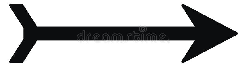 Black Arrow with a Pointy Tail, Icon Stock Vector - Illustration of ...