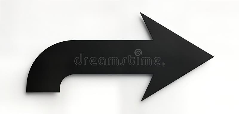 Black Arrow Sign on White Background. Simple Design. Wayfinding ...