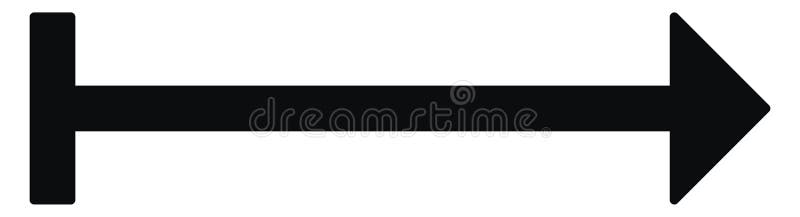 Black Arrow To the Right with One Straight Line on Its End, Icon Stock ...
