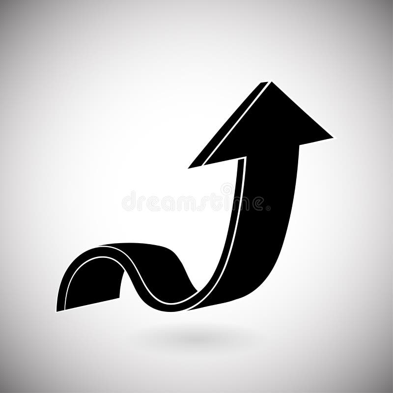 Black arrow. UP sign stock vector. Illustration of graphic - 129074904
