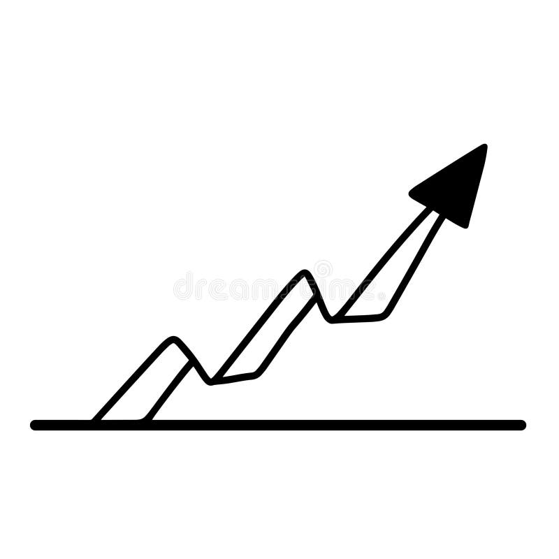 Black Arrow with Upward Progress Stock Vector - Illustration of arrows ...