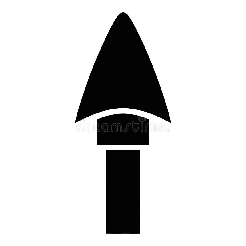 Black Arrowhead Symbol with Curved Segment and Rectangular Base ...