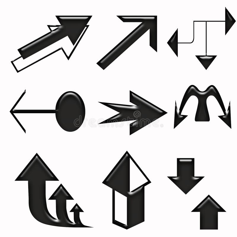 Arrows, Bullet, Icons, Signs Stock Illustration - Illustration of stop ...