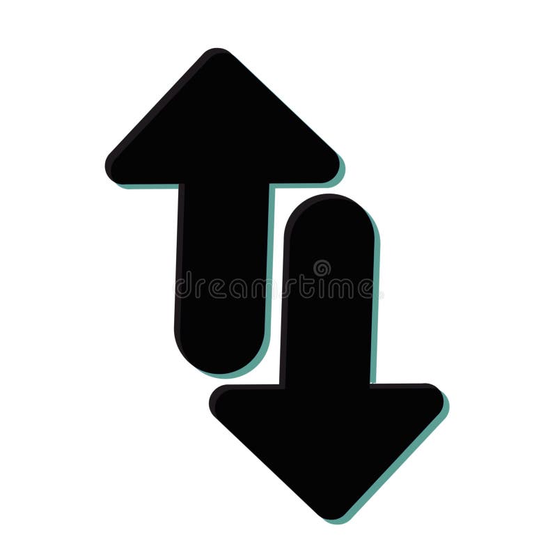 Black Arrows Bi Directional Up and Down Icon, Cursor Logo. Pointer ...