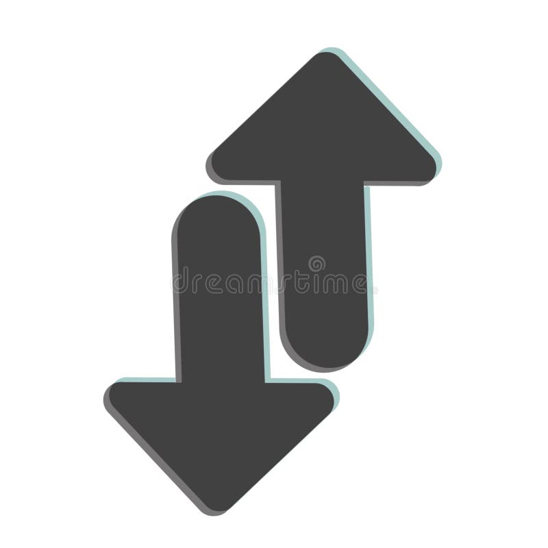 Black Arrows Bi Directional Up and Down Icon, Cursor Logo. Pointer ...