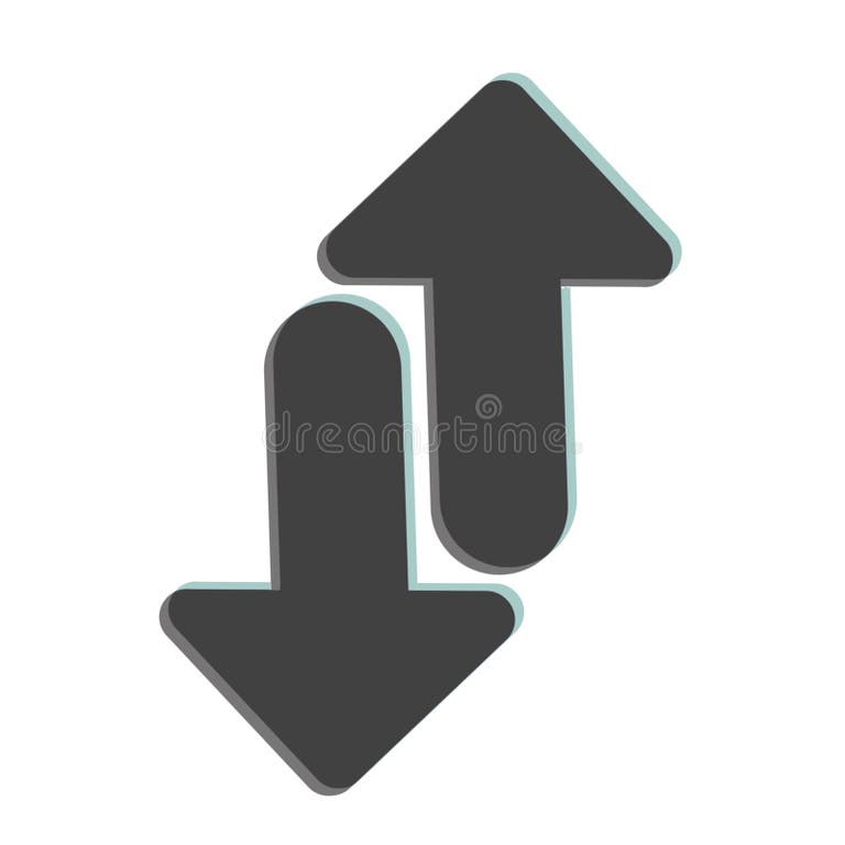Black Arrows Bi Directional Up and Down Icon, Cursor Logo. Pointer ...