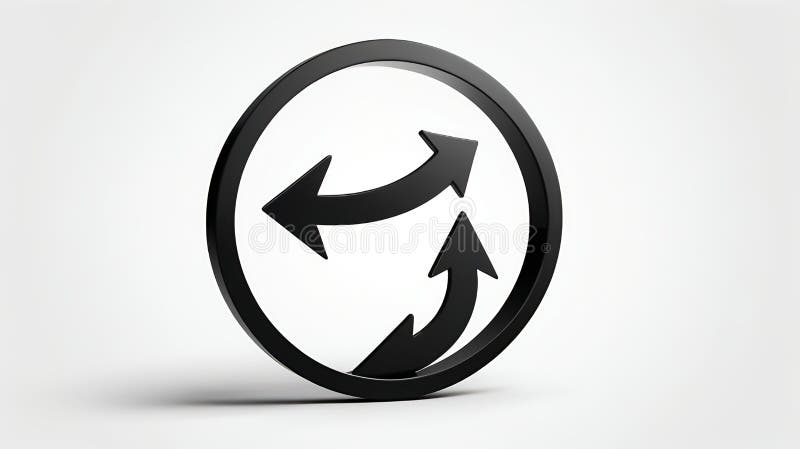 Black Arrows in Circle stock illustration. Illustration of minimal ...