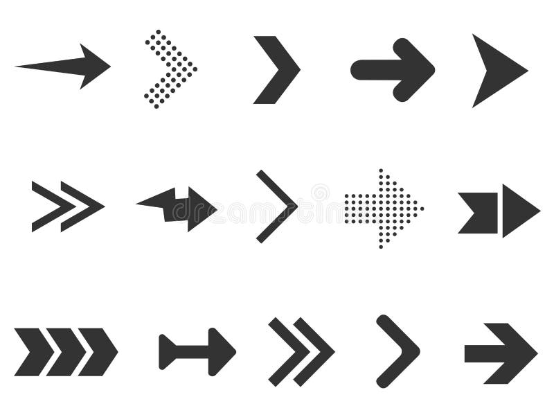 Black Arrows Set Isolated on White Background. Collection for Web ... Black Arrows Set Isolated on White Background. Collection for Web ...