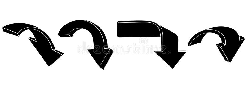 Black down arrow. 3d sign stock vector. Illustration of vector - 124247656