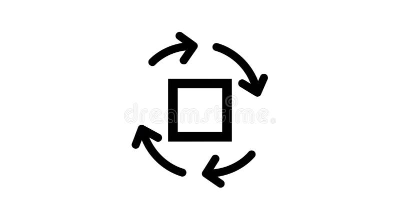 Black Arrows Form a Circular Pattern Around a Black Square. the Arrows ...