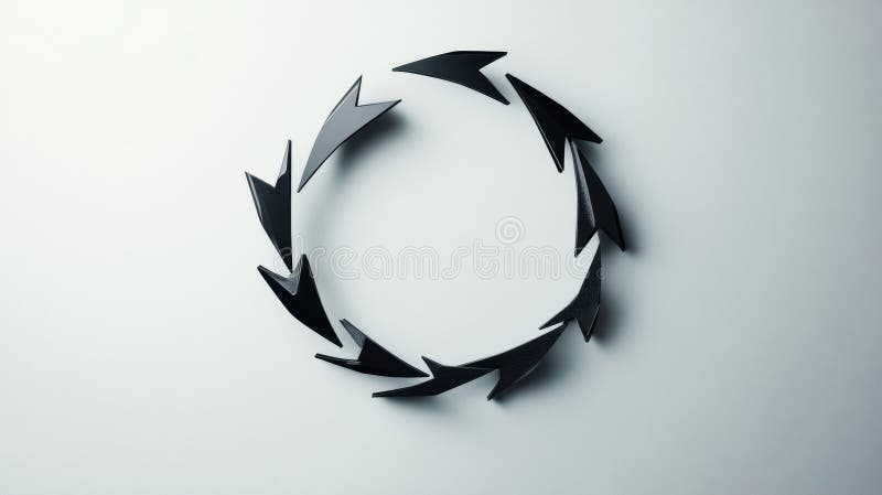 Black Arrows Forming a Circular Pattern Against a Minimalist Background ...