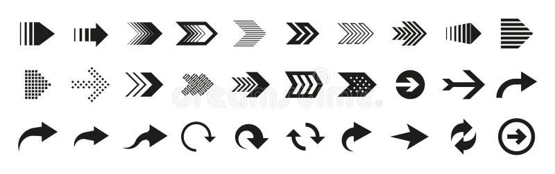 Black Arrows. Graphic Up and Down Icons. Back and Forward Direction ...