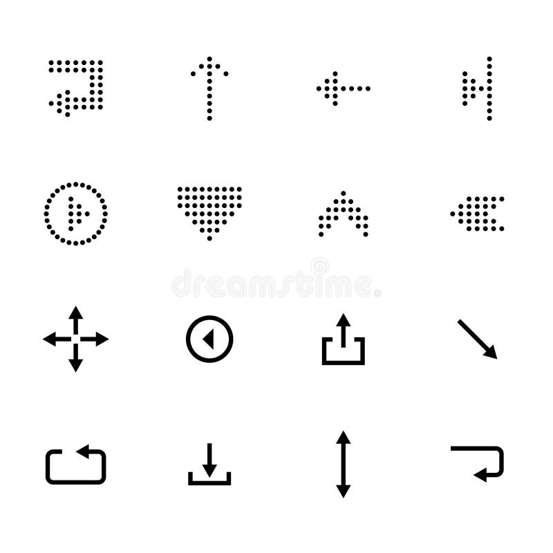 Black Arrows Icons Set, Pointers for Navigation. Vector Symbol for Web Design Stock Vector ...