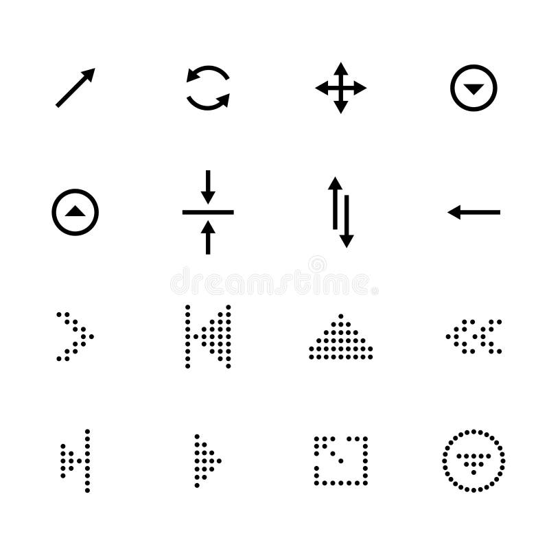 Black Arrows Icons Set, Pointers for Navigation. Vector Symbol for Web ...