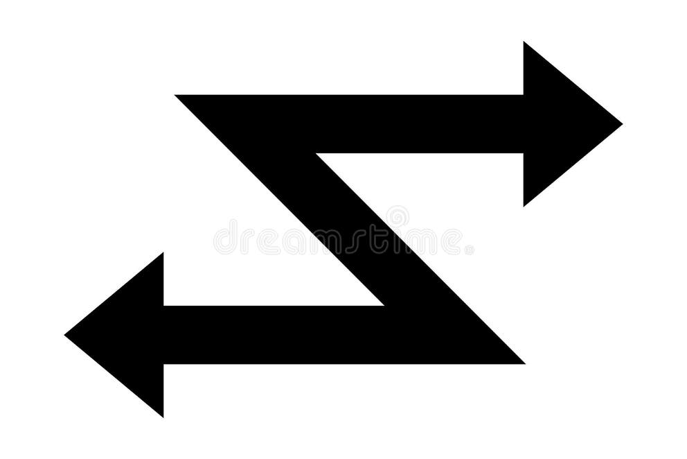 Black Arrows with Intersection Icon. Shuffle Icon. Random Symbol ...