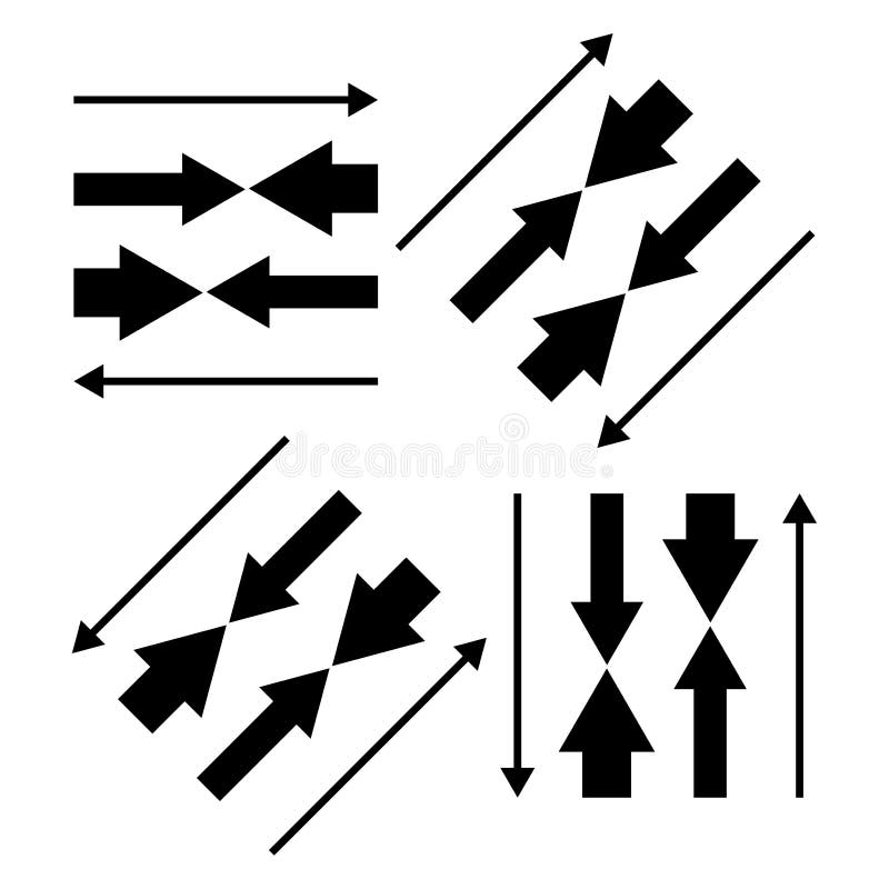 Black Arrows in Lines. Vector Illustration. Stock Image Stock Vector ...