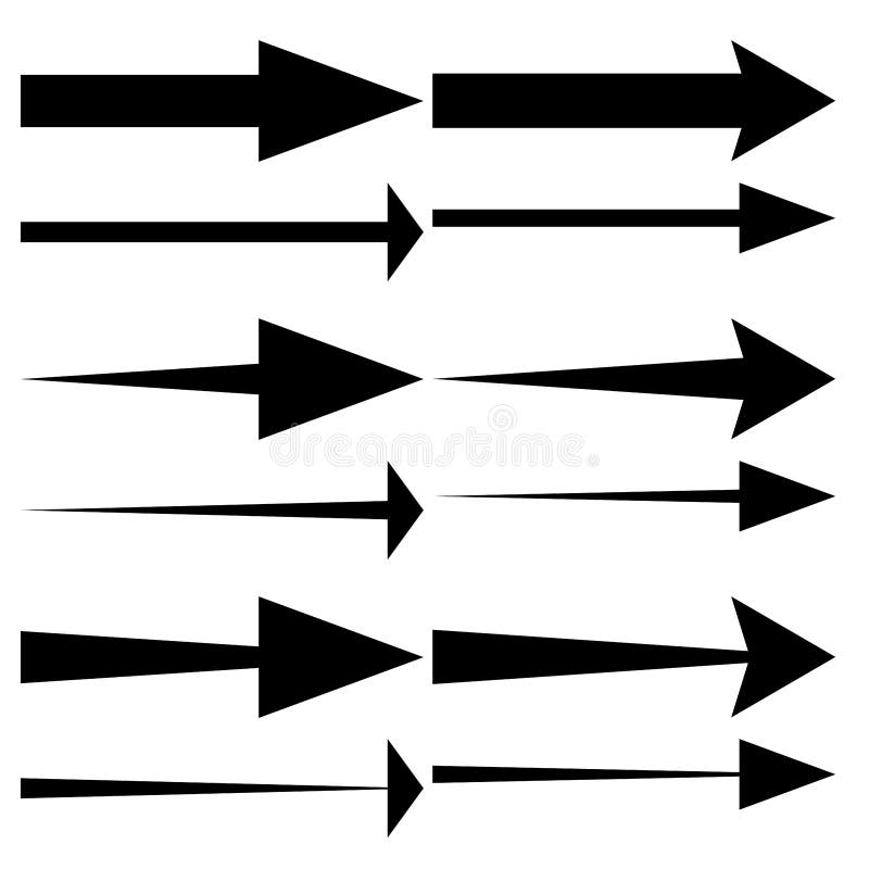 Black Arrows Pointing Right. Arrow Shape Element Set Stock Vector ...