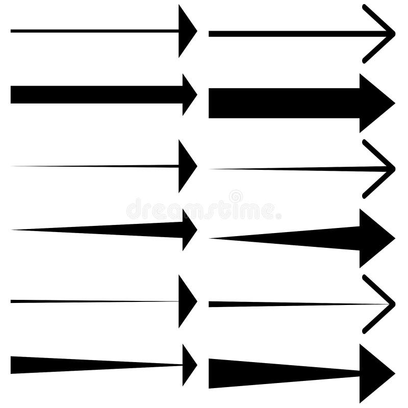 Black Arrows Pointing Right. Arrow Shape Element Set Stock Vector ...