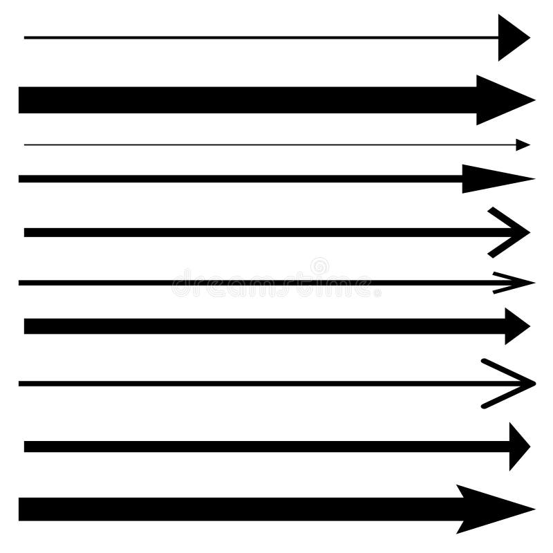 Black Arrows Pointing Right. Arrow Shape Element Set Stock Vector ...