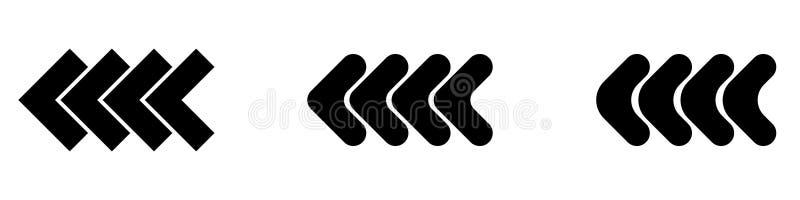 Black Arrows Pointing To the Left Icon Set. Vector Set of Trendy Black ...
