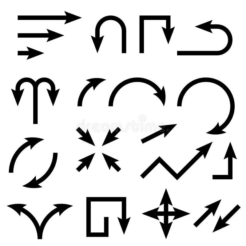 Black arrows stock vector. Illustration of flat, shape - 132711787