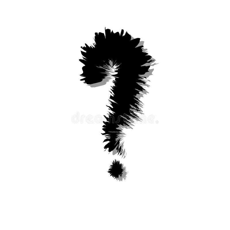 Black Art Question Mark Sign Icon with Shadow, Illustration. Flat ...
