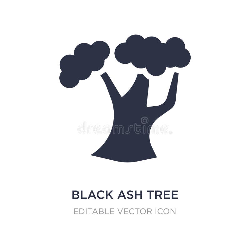 Black Ash Tree Icon on White Background. Simple Element Illustration ...