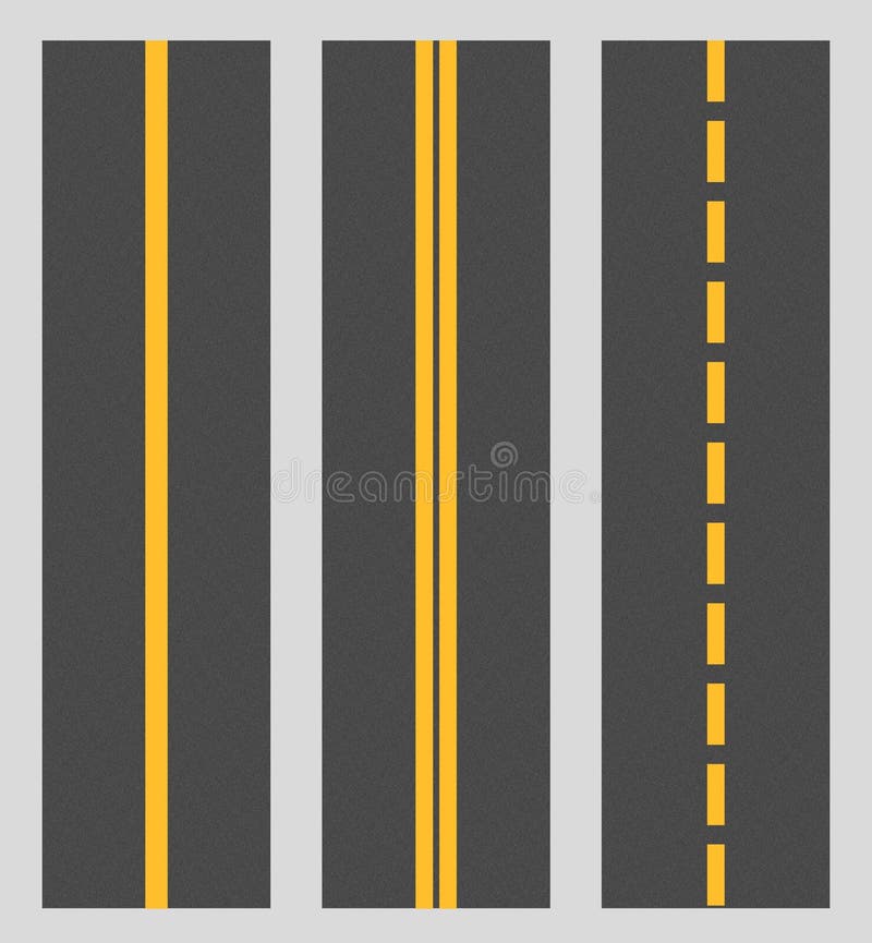 Black Asphalt Road with Orange Lines Vector Illustration Stock Vector ...