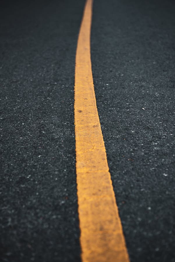 Asphalt Road Surface Texture with a Yellow Line. Stock Photo - Image of ...