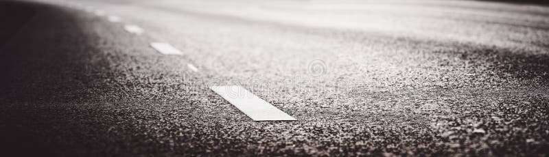 Black Asphalt Road and White Dividing Lines Stock Image - Image of road ...