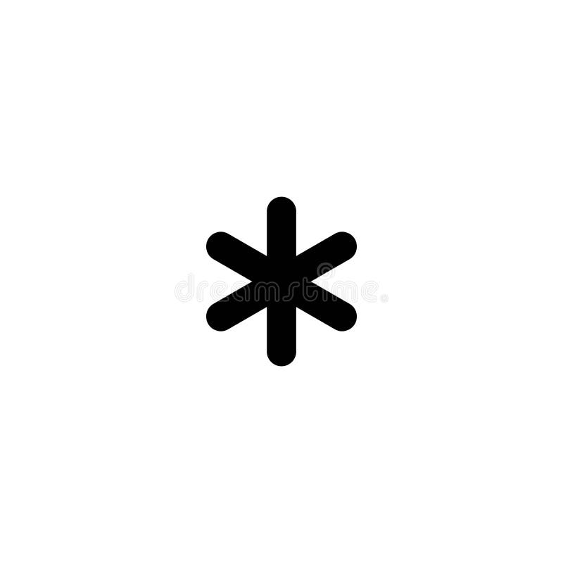 Black Asterisk Footnote Icon. Asterisk Sign. Flat Icon of Asterisk ...