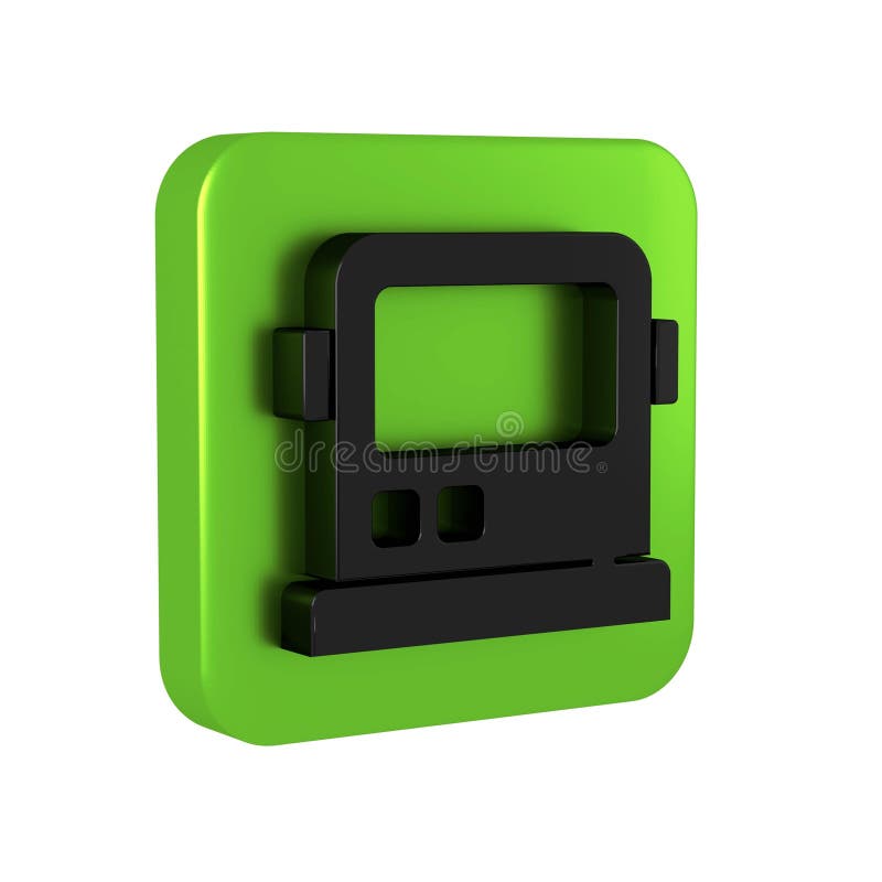 Black Astronaut Helmet Icon Isolated on Transparent Background. Green ...