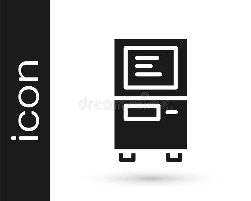 Black ATM - Automated Teller Machine and Money Icon Isolated Seamless ...
