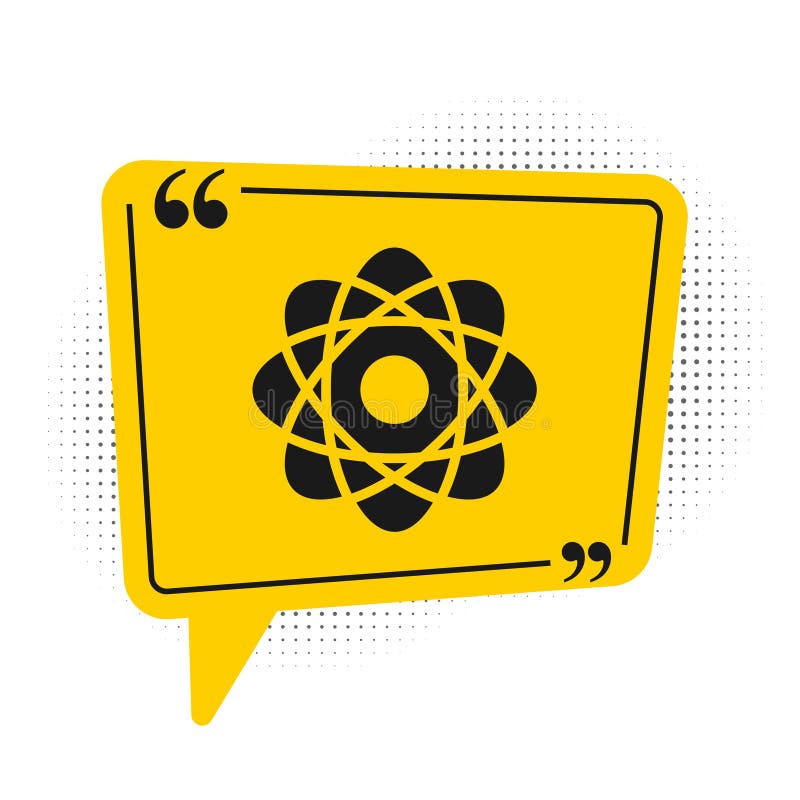 Black Atom Icon Isolated on White Background. Symbol of Science ...