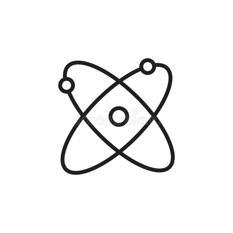 Black Atom Icon. Vector Illustration Stock Illustration - Illustration ...