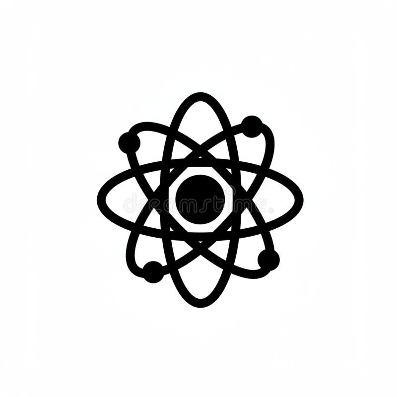 Black Atom Icon Isolated on White Background Stock Vector ...