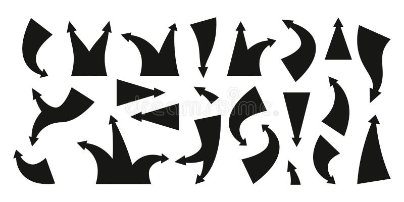 Black Attack Arrows. Pointer Silhouettes War Battle Infographic ...