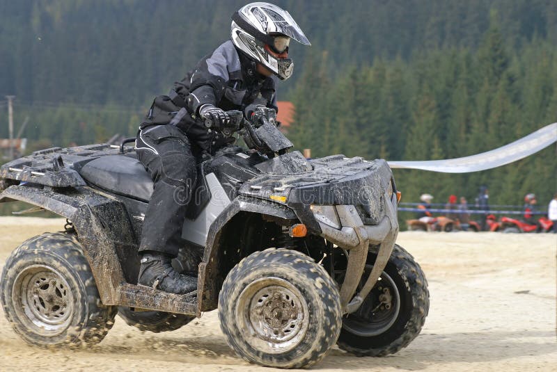 ATV in creek stock photo. Image of skill, motorcycle - 20110836