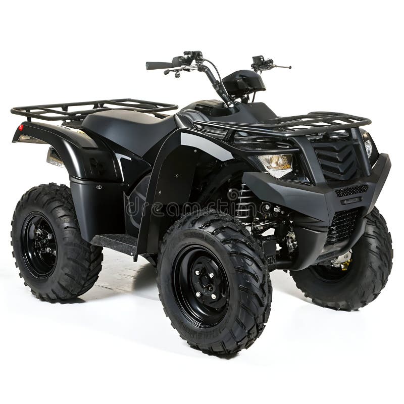 Black ATV Isolated on White Background Stock Illustration ...